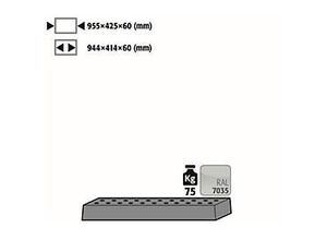 4250101141201 - Lochblecheinsatz Standard für asecos Sicherheitsschränke der UB90 und UB30 Serie Stahlblech lichtgrau B 955 x T 425 x H 60 mm bis 75 kg