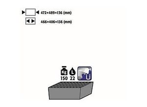 4250101139277 - Bodenauffangwanne Stawa-R mit Gitterrost für asecos Chemikalienschränke der CS Serie Stahlblech blau B 472 x T 489 x H 136 mm 22 l