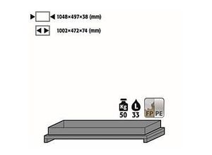 4250101138126 - Wannenboden Standard für asecos Sicherheitsschränke der Q30 Q90 und S90 Serie Polypropylen grau B 955 x T 485 x H 112 mm 33 l bis 50 kg