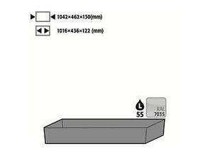 4250101138089 - Bodenauffangwanne STAWA-R für asecos Sicherheitsschränke der Q30 Q90 und S90 Serie Stahlblech lichtgrau B 1042 x T 507 x H 131 mm 55 l