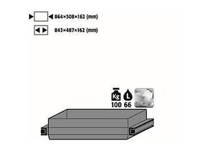 4250101138195 - Auszugswanne Schwerlast für asecos Sicherheitsschränke der Q30 Q90 und S90 Serie Edelstahl 14301 B 864 x T 508 x H 162 mm 66 l bis 100 kg