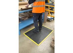 5013745002548 - COBA Anti-Ermüdungsmatte Bubblemat safety LxBxH 900 x 600 x 14 mm schwarz-gelb Einzelmatte