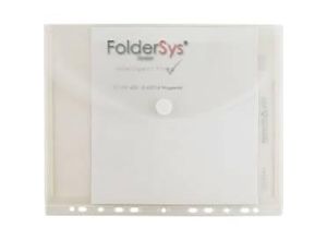 4250037431490 - Sichttasche FolderSys FolderGreen® A4 Hochformat EURO-Lochung umlaufende Dehnfalte Abheftrand Klappe Klettverschluss 100 % PCR-PP transparent 10 Stück