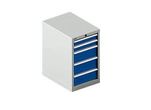 4051273648877 - Schäfer Shop Select Schubladenschrank 18-27 5 Schübe bis 75 kg B 411 x T 572 x H 700 mm enzianblau lichtgrau