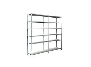 4004514122582 - Steckregal Stecksystem Grund- und Anbauregal Regale Metall weiß 2300x2400x500 mm 12 Böden Gr B H T 240 cm x 230 cm x 50 cm weiß Werkstatt-Regale