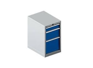 4051273648594 - Schäfer Shop Select Schubladenschrank 18-27 3 Schübe (H 100 200 300mm) bis 75 kg B 411 x T 572 x H 700 mm enzianblau weißaluminium