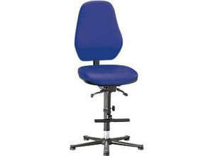 4016849562247 - Labordrehstuhl Basic mit Aufstiegshilfe Kunstleder Stamskin Top blau