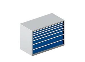 4051273688071 - Select Schubladenschrank WSK 78–36 E Stahl 7 Schübe 200 kg Traglast B 1431 mm x T 725 mm x H 1000 mm weißalu enzianblau