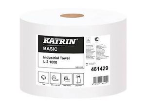 4004231481429 - Putzpapier KATRIN L2 2-lagig Tuchgröße ca 220 x 360 mm weiß 2 Rollen mit jeweils 1000 Tüchern