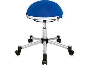 4014296196213 - Ergonomischer Bürohocker mit rollen Sitness HALF BALL blau mit Metallkreuz