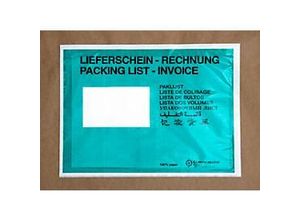 4251898800135 - Lieferscheintaschen Fenster links mit Aufdruck selbstklebend 100 % recycelbares Pergaminpapier Format C5 grün 250 Stück