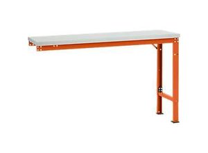 4045916150575 - Ansatztisch UNIVERSAL Spezial 1500 x 800 mm Melamin lichtgrau rotorange