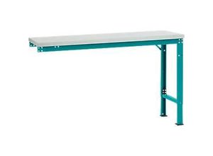 4045916152838 - Ansatztisch UNIVERSAL Spezial 1500 x 800 mm Kunststoff lichtgrau wasserblau