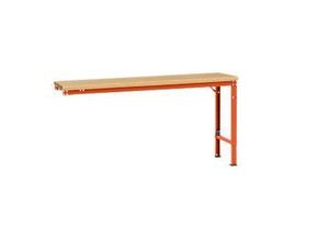 4045916157758 - AU80852001 Arbeits-Anbautisch UNIVERSAL Spezial mit Multiplexplatte BxTxH = 1750 x 800 x 722-1022 mm Rotorange (RAL 2001)