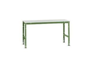 4045916070460 - AU40816011 Arbeits-Grundtisch UNIVERSAL Standard mit Melaminplatte BxTxH = 1750 x 800 x 760-870 mm Resedagrün (RAL 6011)