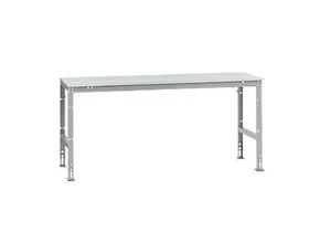 4045916070804 - AU41119006 Arbeits-Grundtisch UNIVERSAL Standard mit Melaminplatte BxTxH = 2000 x 800 x 760-870 mm Alusilber