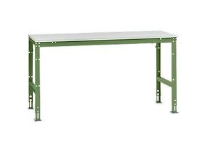 4045916078695 - AU40876011 Arbeits-Grundtisch UNIVERSAL Standard mit Kunststoffplatte BxTxH = 1750x800x760-870 mm Resedagrün (RAL 6011)