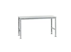 4045916078718 - AU40879006 Arbeits-Grundtisch UNIVERSAL Standard mit Kunststoffplatte BxTxH = 1750x800x760-870 mm Alusilber