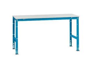 4045916078671 - AU40875012 Arbeits-Grundtisch UNIVERSAL Standard mit Kunststoffplatte BxTxH = 1750x800x760-870 mm Licht-Blau (RAL 5012)