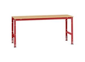 4045916099096 - AU41153003 Arbeits-Grundtisch UNIVERSAL Standard mit Multiplexplatte BxTxH = 2000 x 800 x 760-870 mm Rubin-Rot