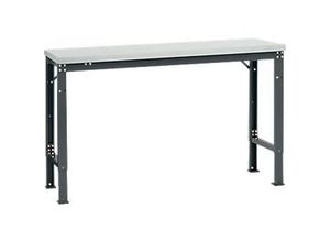 4045916137743 - AU70517016 Arbeits-Grundtisch UNIVERSAL Spezial mit Melaminplatte BxTxH = 1500 x 800 x 722-1022 mm Anthrazit