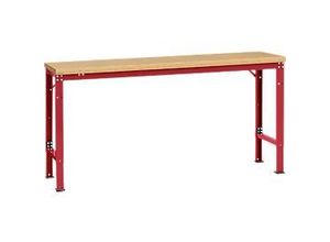 4045916146776 - AU70853003 Arbeits-Grundtisch UNIVERSAL Spezial mit Multiplexplatte BxTxH = 1750 x 800 x 722-1022 mm Rubin-Rot