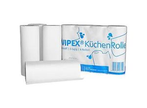 4250139207436 - Küchenrolle WIPEX 3-lagig 256 x 224 mm 8 Stück à 4 Rollen mit jeweils 50 Tüchern hochweiß