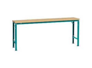 4045916147094 - AU71155021 Arbeits-Grundtisch UNIVERSAL Spezial mit Multiplexplatte BxTxH = 2000 x 800 x 722-1022 mm Wasserblau