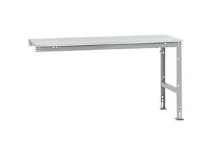 4045916072600 - AU60819006 Arbeits-Anbautisch UNIVERSAL Standard mit Melaminplatte BxTxH = 1750 x 800 x 760-870 mm Alusilber