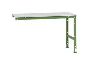 4045916072266 - AU60516011 Arbeits-Anbautisch UNIVERSAL Standard mit Melaminplatte BxTxH = 1500 x 800 x 760-870 mm Resedagrün (RAL 6011)