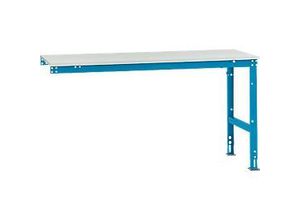 4045916072563 - AU60815012 Arbeits-Anbautisch UNIVERSAL Standard mit Melaminplatte BxTxH = 1750 x 800 x 760-870 mm Licht-Blau (RAL 5012)