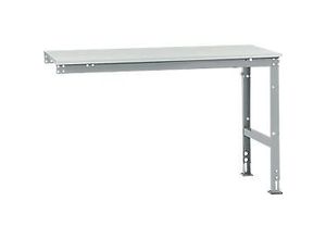 4045916072280 - AU60519006 Arbeits-Anbautisch UNIVERSAL Standard mit Melaminplatte BxTxH = 1500 x 800 x 760-870 mm Alusilber