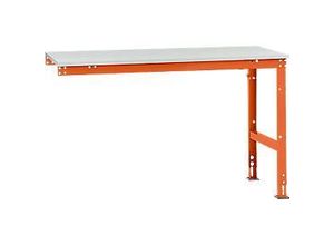 4045916080773 - AU60572001 Arbeits-Anbautisch UNIVERSAL Standard mit Kunststoffplatte BxTxH = 1500 x 800 x 760-870 mm Rotorange (RAL 2001)