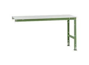 4045916081145 - AU60876011 Arbeits-Anbautisch UNIVERSAL Standard mit Kunststoffplatte BxTxH = 1750 x 800 x 760-870 mm Resedagrün (RAL 6011)