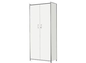 4044917430013 - Flügeltürenschrank Toledo mit Sichtrückwand abschließbar 5 OH B 800 x T 380 x H 1850 mm weiß