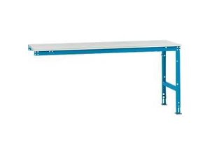 4045916081442 - AU61175012 Arbeits-Anbautisch UNIVERSAL Standard mit Kunststoffplatte BxTxH = 2000 x 800 x 760-870 mm Licht-Blau (RAL 5012)