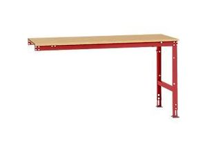 4045916105742 - AU60853003 Arbeits-Anbautisch UNIVERSAL Standard mit Multiplexplatte BxTxH = 1750 x 800 x 760-870 mm Rubin-Rot