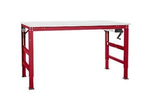 4045916134216 - AU90873003 Arbeitsgrundtisch UNIVERSAL Ergo K mit Kunststoffplatte BxTxH = 1750 x 800 x 722-1022 mm Rubin-Rot