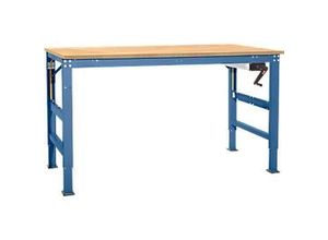 4045916461046 - Arbeitstisch Ergo K m Kurbel 2500 x 800 mm Tischplatte Multiplex brillantblau