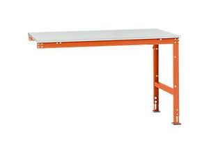 4045916072310 - AU60612001 Arbeits-Anbautisch UNIVERSAL Standard mit Melaminplatte BxTxH = 1500 x 1000 x 760-870 mm Rotorange (RAL 2001)