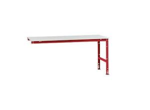 4045916081619 - AU61273003 Arbeits-Anbautisch UNIVERSAL Standard mit Kunststoffplatte BxTxH = 2000 x 1000 x 760-870 mm Rubin-Rot