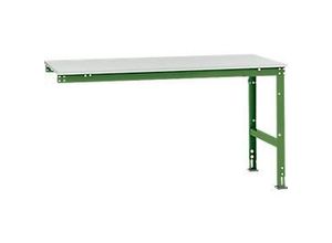 4045916081244 - AU60976011 Arbeits-Anbautisch UNIVERSAL Standard mit Kunststoffplatte BxTxH = 1750 x 1000 x 760-870 mm Resedagrün (RAL 6011)