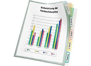 4000225454011 - Klarsichthüllen mit blanko Register Tabs DIN A4 PP-Folie 10 Stück