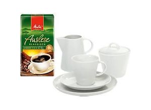 4250510818831 - Kaffeegarnitur mit Geschirr Solea 20-tlg und 500 g Melitta Auslese klassisch gratis