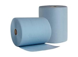 6414300095415 - Putzpapier BASIC-LINE 3-lagig volumengeprägt & zwischenblattverleimt Tuchgröße ca 380 x 360 mm blau 2 Rollen mit jeweils 500 Tüchern