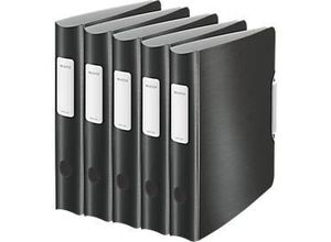 4002432558162 - LEITZ® Ordner Active Style DIN A4 Rückenbreite 65 mm 5 Stück satin schwarz