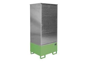 4052462041592 - Gefahrstoffschrank BAUER GS-1 Stahlblech unterfahrbar für 1 x 200 l Fass B 840 x T 690 x H 1930 mm grün