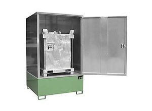 4052462026513 - Gefahrstoffschrank BAUER GS-4 Stahlblech unterfahrbar für 1 x 1000 l IBC B 1475 x T 1460 x H 2410 mm grün