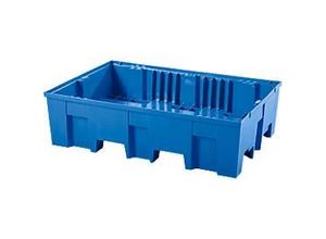 4250101184017 - Auffangwanne für 2 Fässer à 200 l unterfahrbar B 865 x T 1245 x H 350 mm ohne Gitterrost Polyethylen blau