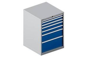 4051273682802 - Select Schubladenschrank WSK 54-36 Stahl 7 Schübe bis 75 kg B 1023 x T 725 x H 1000 mm weissaluminium enzianblau